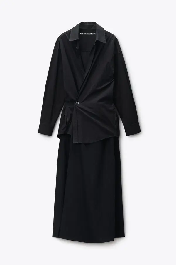 Alexander Wang Pre-styled Wrap Mini Dress In Cotton
