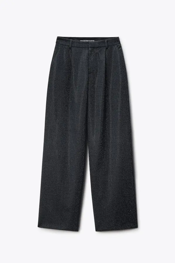 Alexander Wang Crystal Hotfix Wool Mohair Tailored Pant