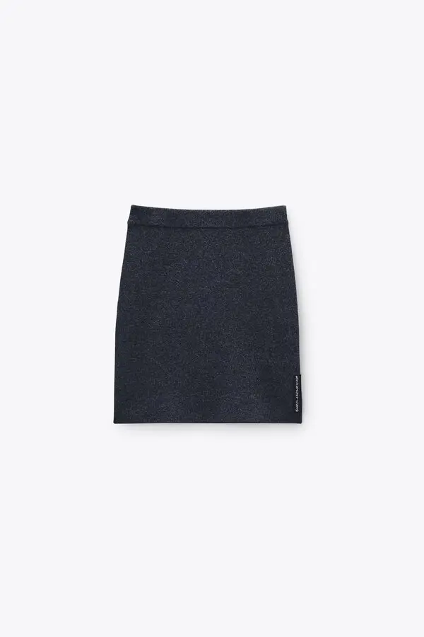 Alexander Wang Mini Skirt With Knit Logo Patch - Charcoal
