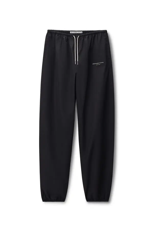 Alexander Wang Mid-rise Track Pant W/ Rhinestone Drawcord - Black