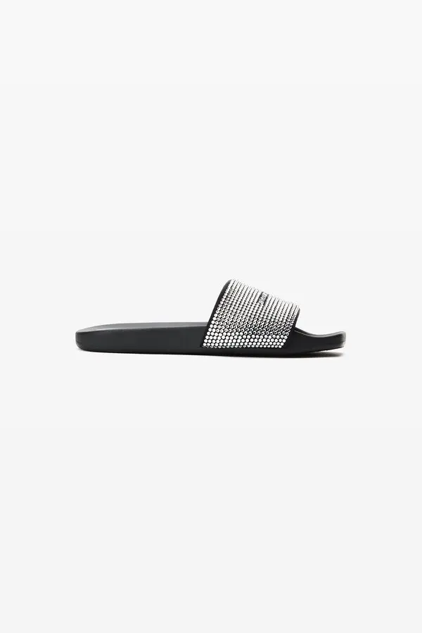 Alexander Wang Aw Hotfix Pool Slide - Black/silver