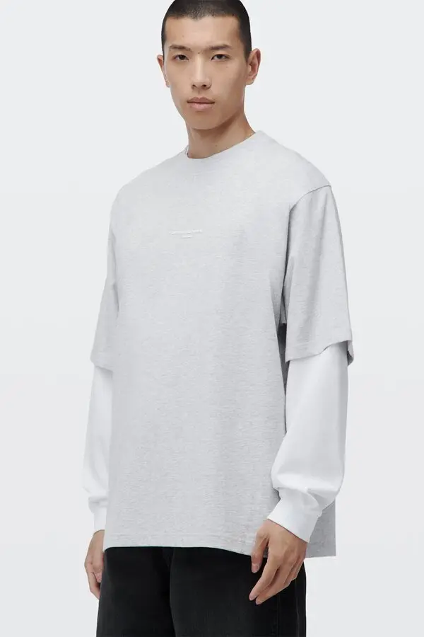 Alexander Wang Logo Print Short Sleeve Tee - Light Heather Grey