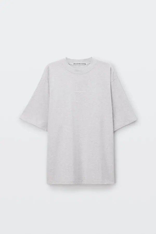 Alexander Wang Logo Print Short Sleeve Tee - Light Heather Grey