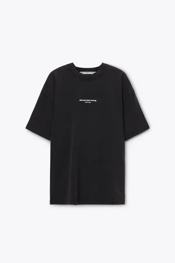 Alexander Wang Logo Print Tee - Washed Black