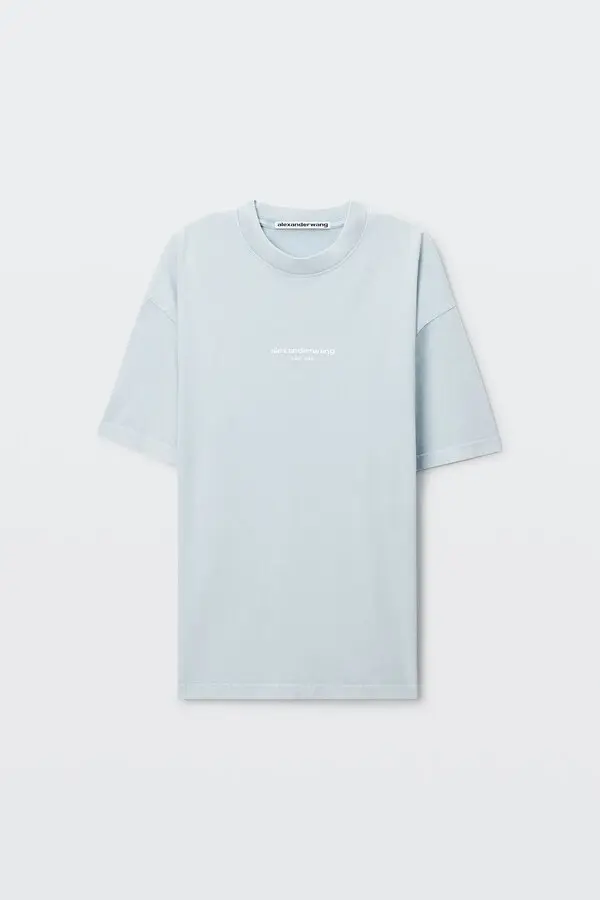 Alexander Wang Logo Print Tee - Washed Sky