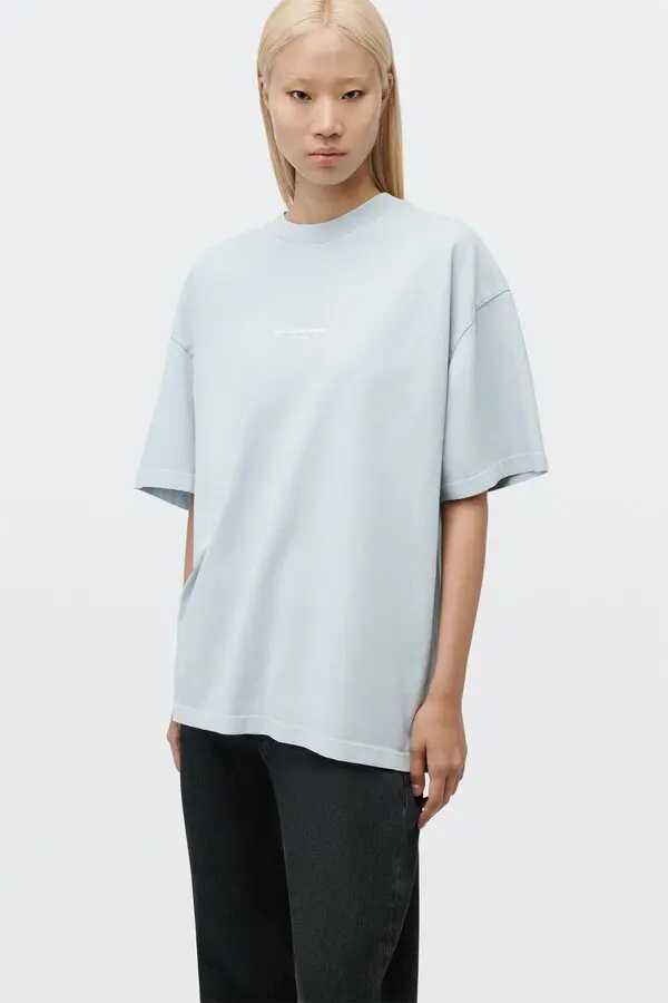 Alexander Wang Logo Print Short Sleeve Tee - Washed Sky