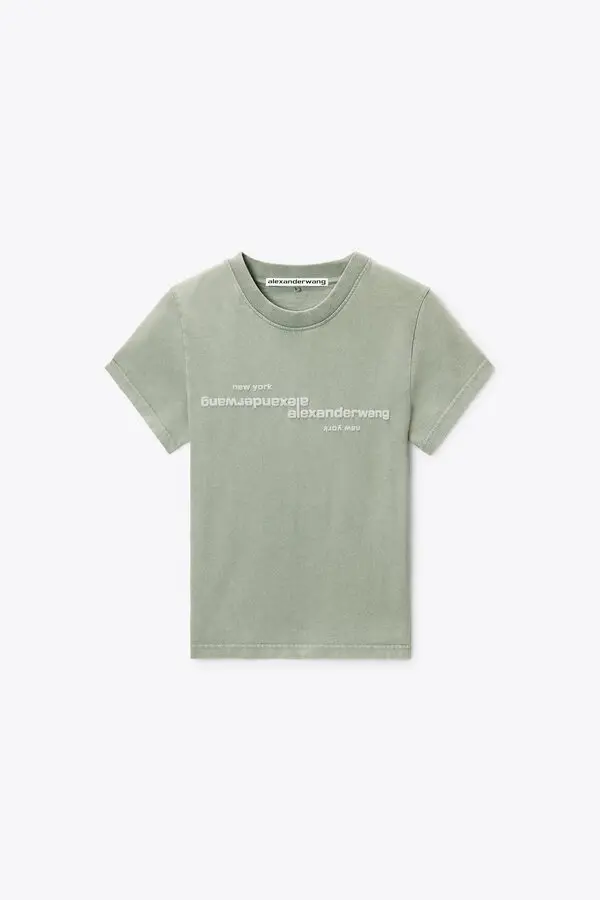 Alexander Wang Mirrored Logo Tee - Washed Sage
