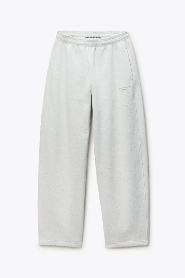 Alexander Wang Crystal Hotfix Mid-rise Relaxed Sweatpant - Light Heather Grey