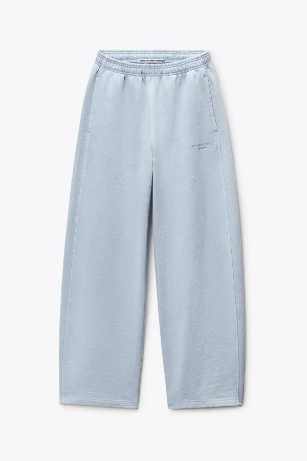 Alexander Wang Crystal Hotfix Mid-rise Relaxed Sweatpant - Washed Sky
