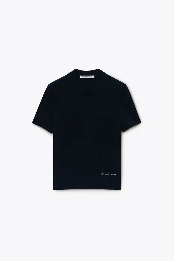 Alexander Wang Ss Crewneck Tee W/ Knit Logo Label - Black