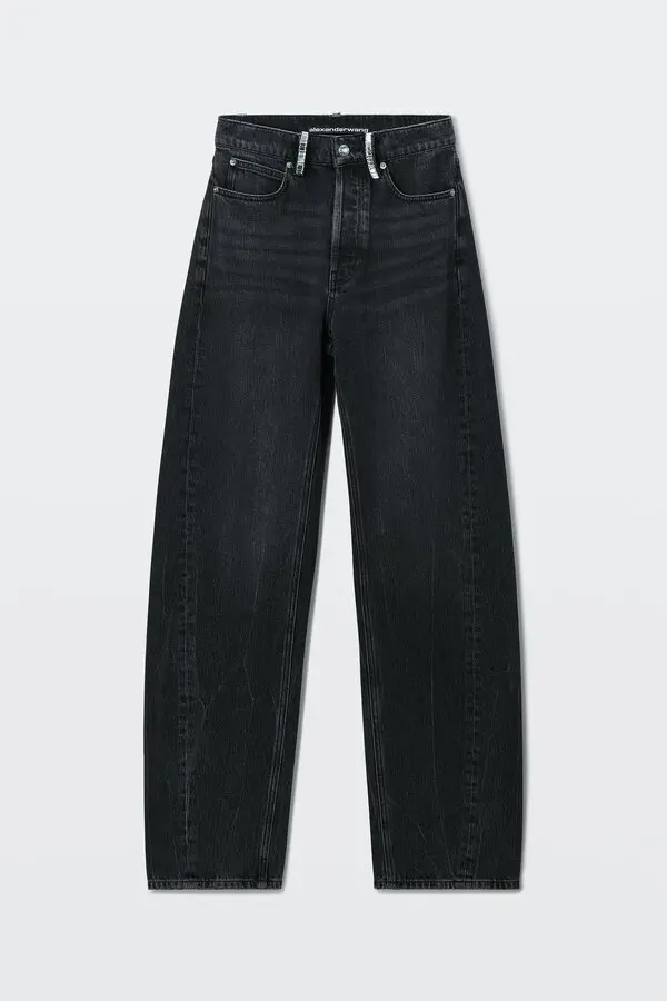 Alexander Wang Float Mid Rise Relaxed Jean W/ Crystal Beltloops