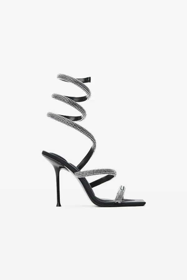 Alexander Wang Julie Crystal Hotfix 105mm Coil Sandal