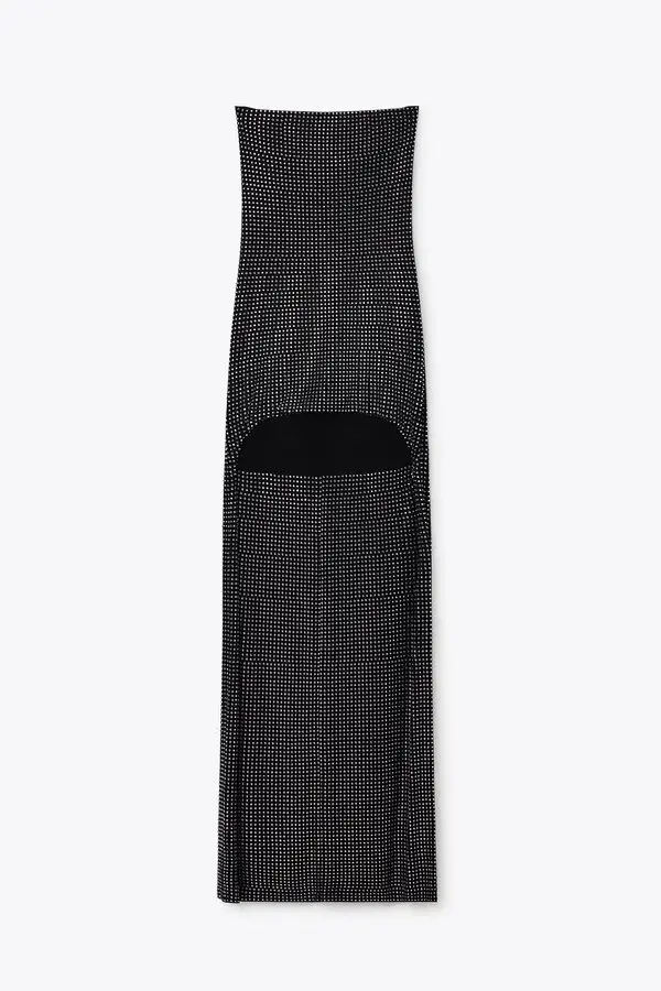 Alexander Wang Crystal Hotfix Strapless High-low Mini Dress - Black