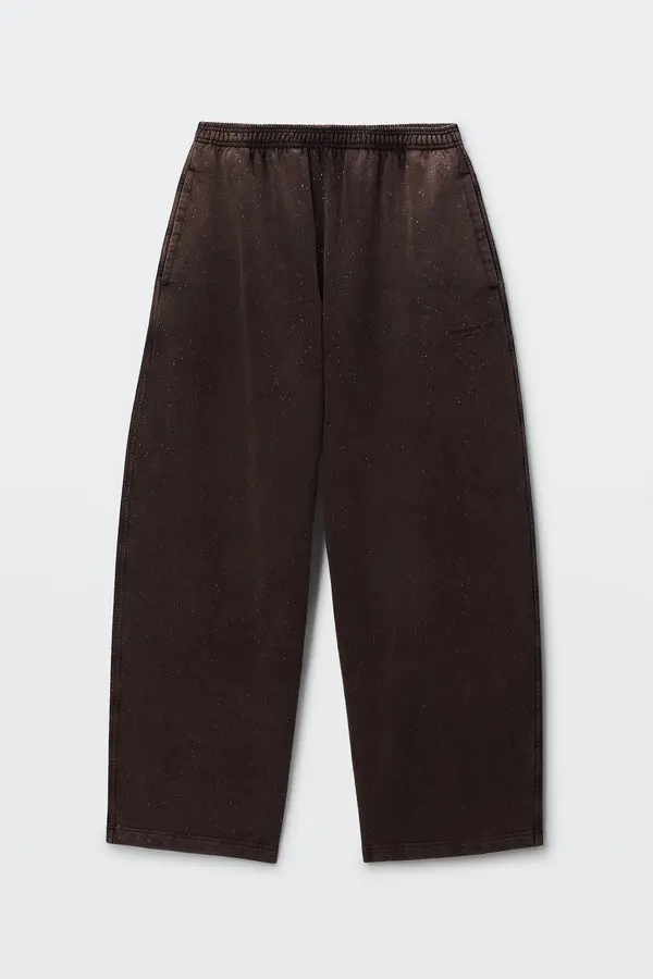 Alexander Wang Crystal Hotfix Mid-rise Oversized Sweatpant - Dark Brown