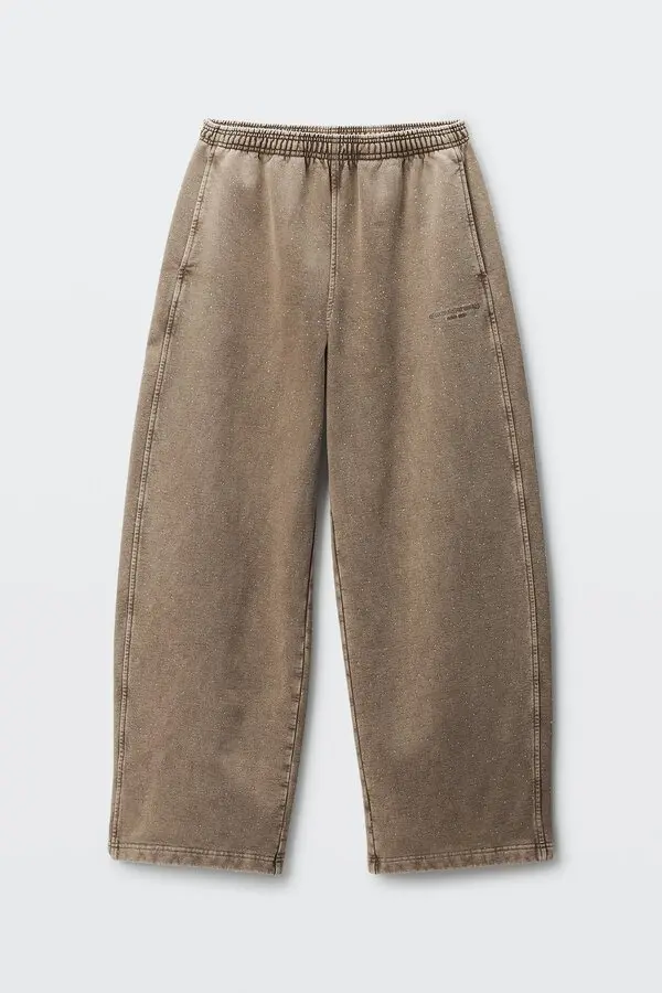 Alexander Wang Crystal Hotfix Mid-rise Oversized Sweatpant - Fallen Rock