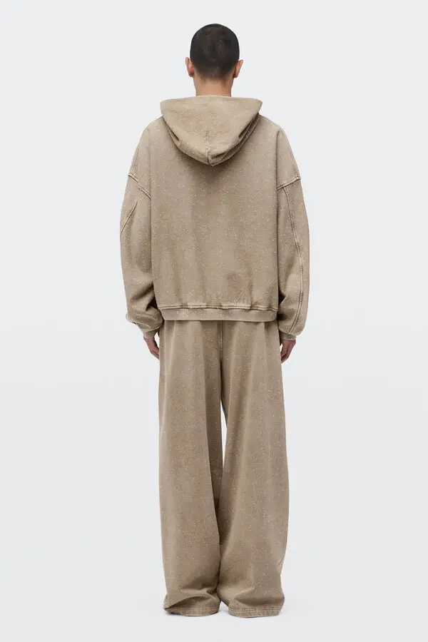 Alexander Wang Crystal Hotfix Mid-rise Oversized Sweatpant - Fallen Rock