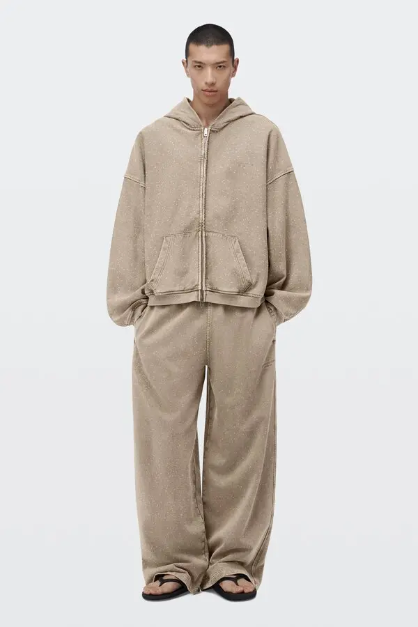 Alexander Wang Crystal Hotfix Mid-rise Oversized Sweatpant - Fallen Rock