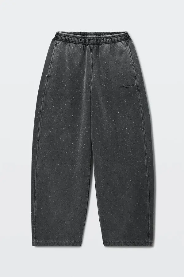 Alexander Wang Crystal Hotfix Mid-rise Oversized Sweatpant - Washed Asphalt