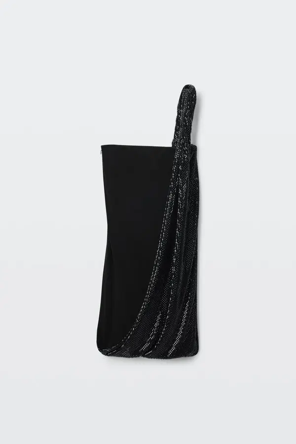 Alexander Wang Asymmetric Strapless Dress W/ Hotfix Twist Drape