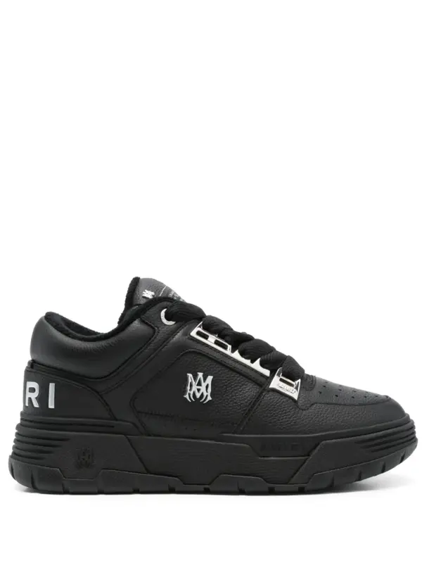 Amiri Leather Sneakers With Logo - Black