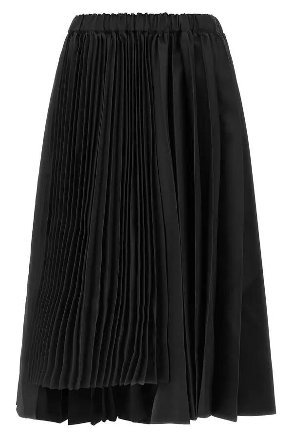 Comme Des Garçons Asymmetrical Pleated Skirt - Black