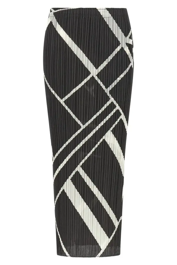 Issey Miyake Fold Line' Skirt - Gray