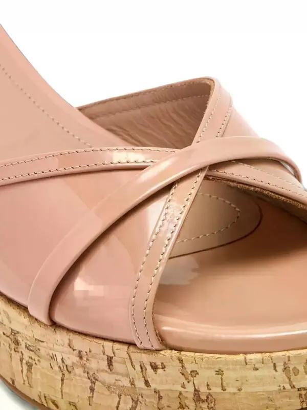 MALONE SOULIERS Perla Patent-leather Wedge Sandals