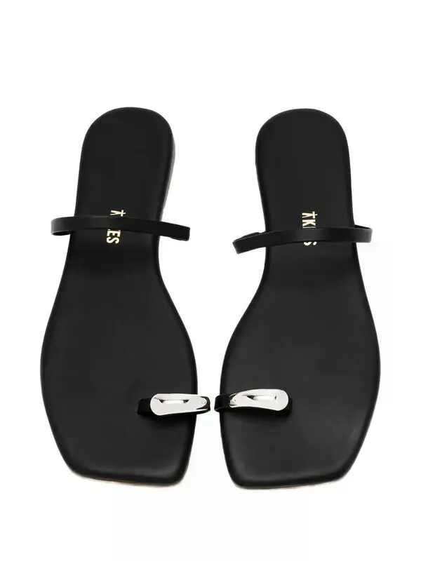 Tkees Colette Silver-tone Hardware Sandals - Black