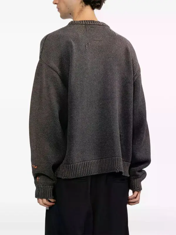 Mihara Yasuhiro Distressed Intarsia-knit Jumper