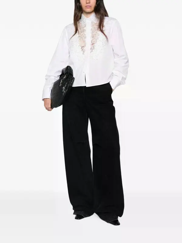 Ermanno Scervino Lace-panelled Sequin-embellished Shirt