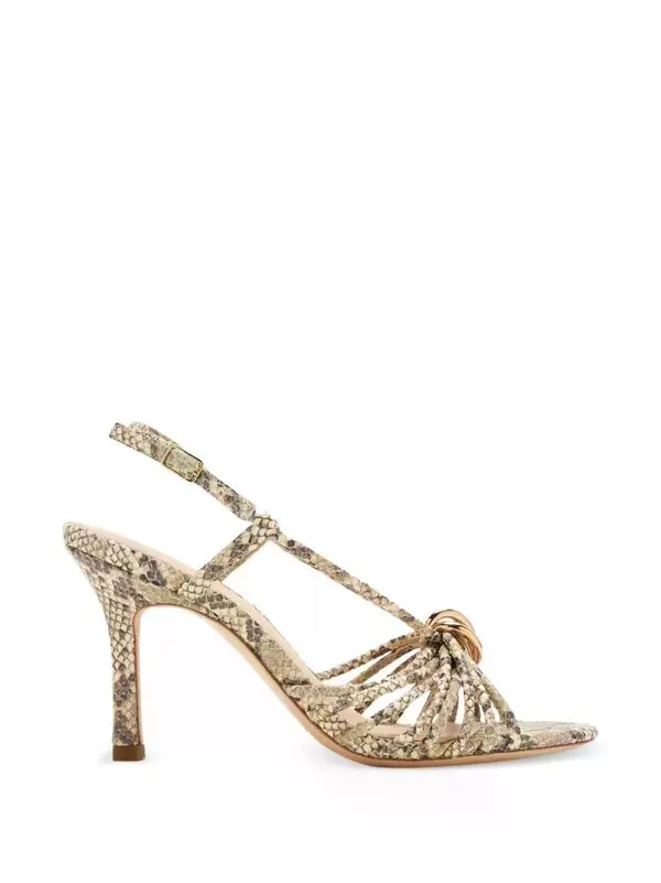 LOEFFLER RANDALL Mareka Snake-effect Sandals - Neutrals