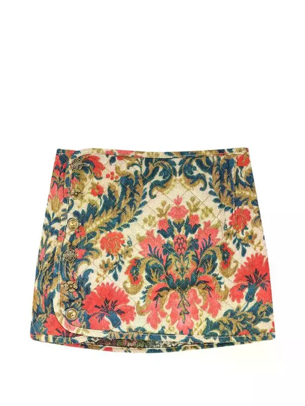 Farm Rio Arabesque Quilted Reversible Mini Skirt