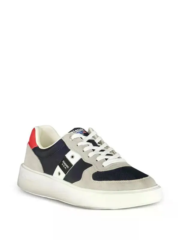 BLAUER. Buck Suede-panel Colour-block Sneakers