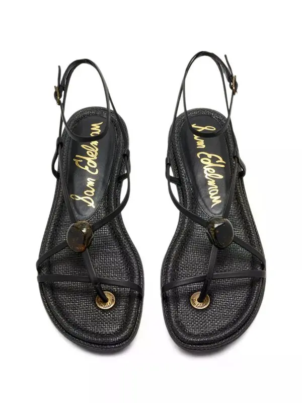 Sam Edelman Rillie Stone-embellished Flat Sandals - Black