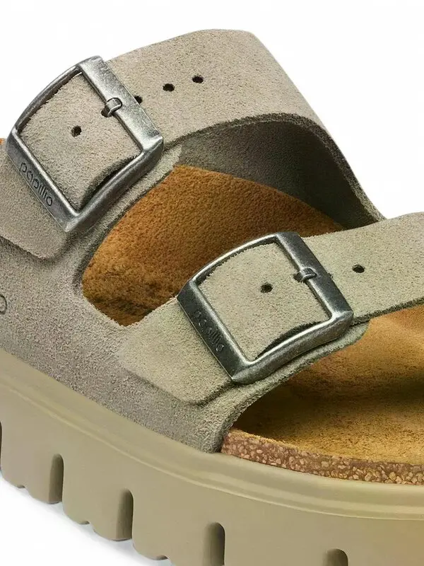 BIRKENSTOCK Arizona Platform Double-strap Suede Sandals