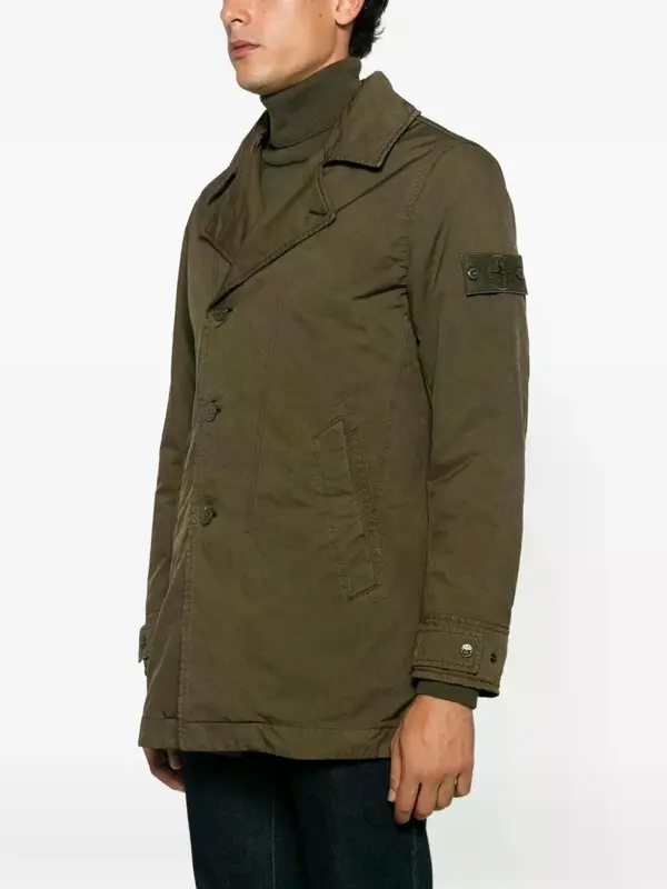 Stone Island Ghost Logo-patch Coat - Green