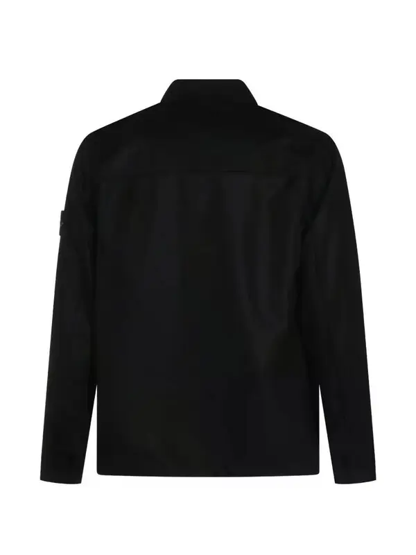 Stone Island Logo-patch Button-up Wool Shirt