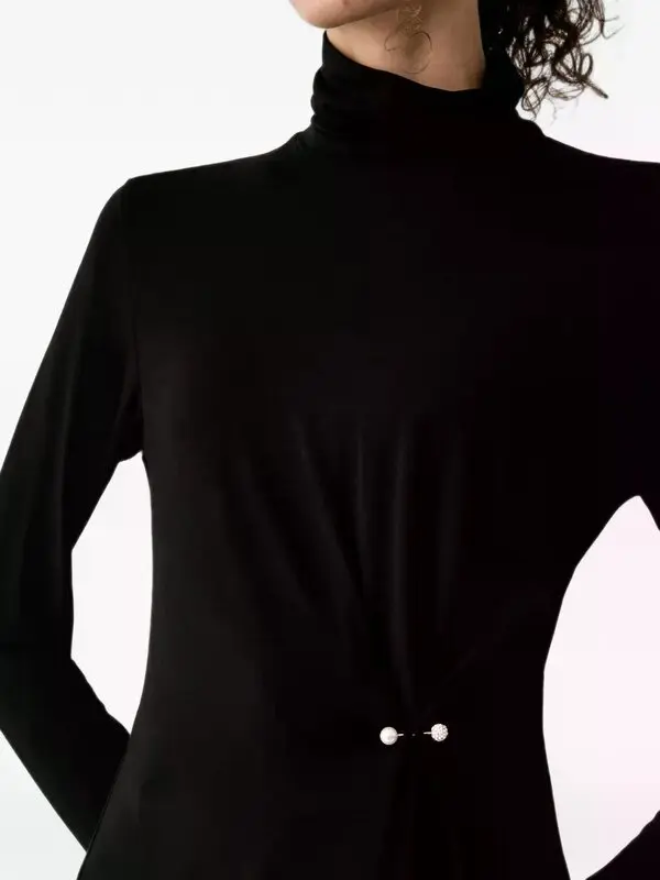 TWINSET Pearl-embellished High-neck Top
