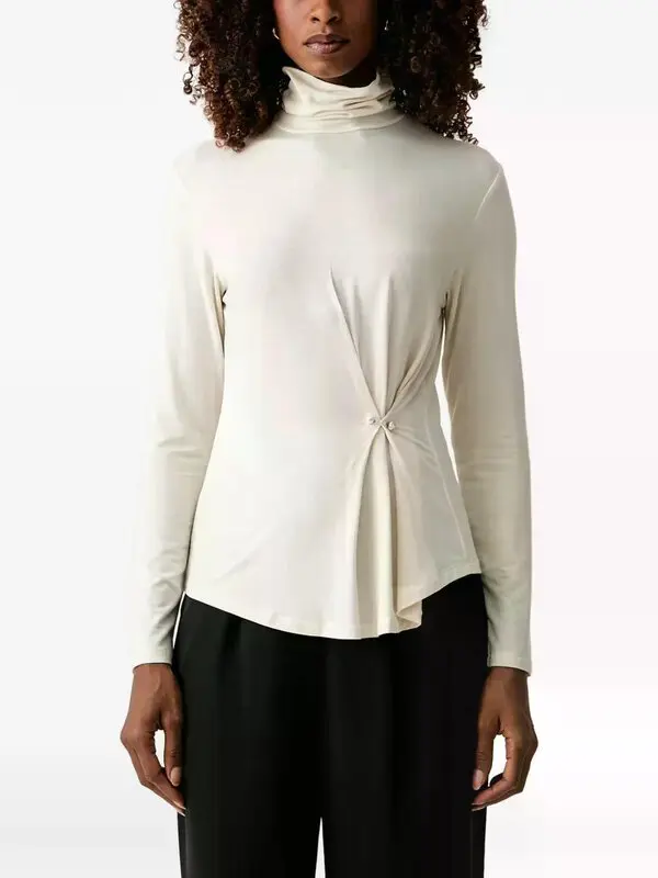TWINSET Embellished Gathered-detail Blouse - Neutrals