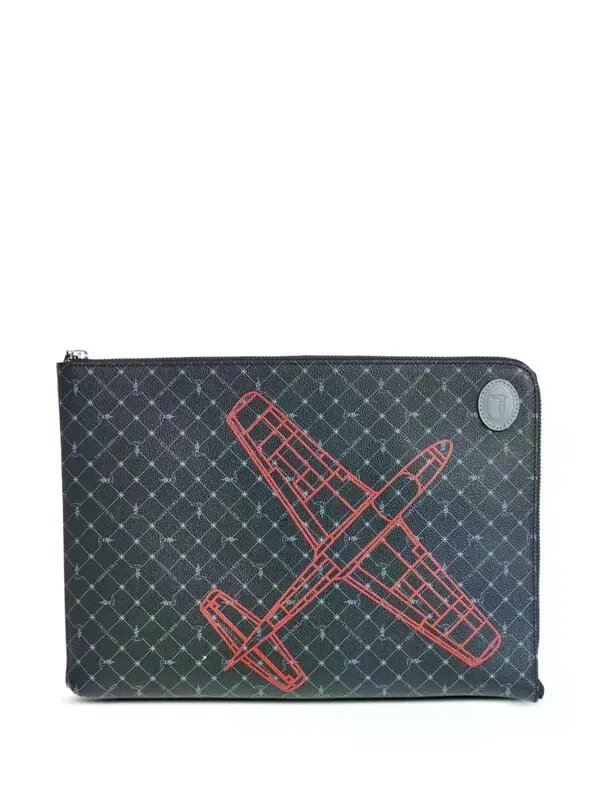 TRUSSARDI Plane-print Monogram Clutch Bag