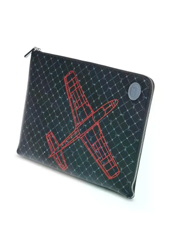 TRUSSARDI Plane-print Monogram Clutch Bag