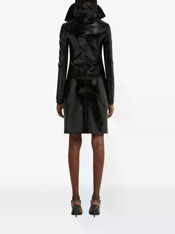 COURREGES Croc-embossed High-neck Jacket