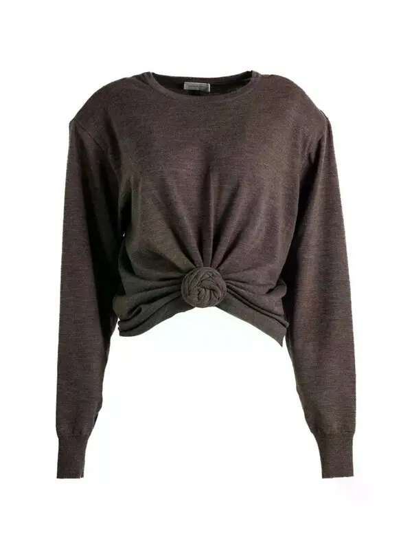 Magda Butrym Rosette-detail Gathered Sweater - Grey