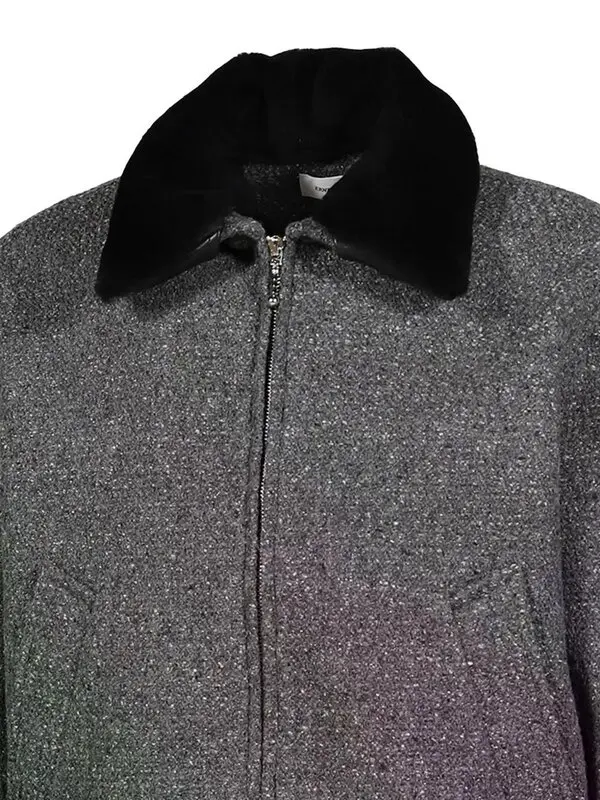 ERNEST W. BAKER Tweed Shearling-collar Jacket