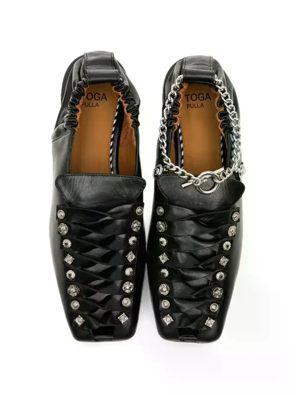 Toga Stud-embellished Chain-link Loafers