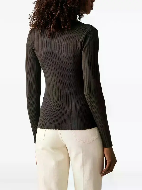TWINSET Ribbed-knit Detachable-collar Sweater