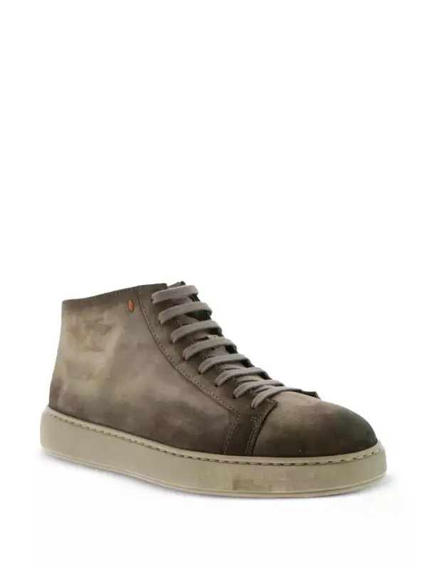 Santoni High-top Leather Sneakers