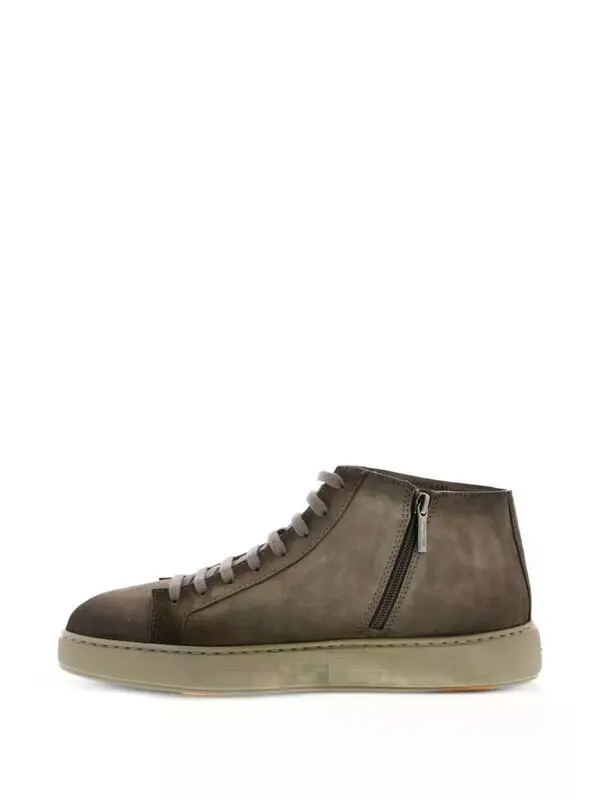 Santoni High-top Leather Sneakers