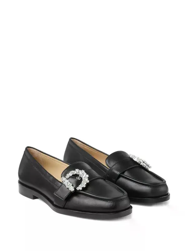 JIMMY CHOO Crystal-buckle Loafers
