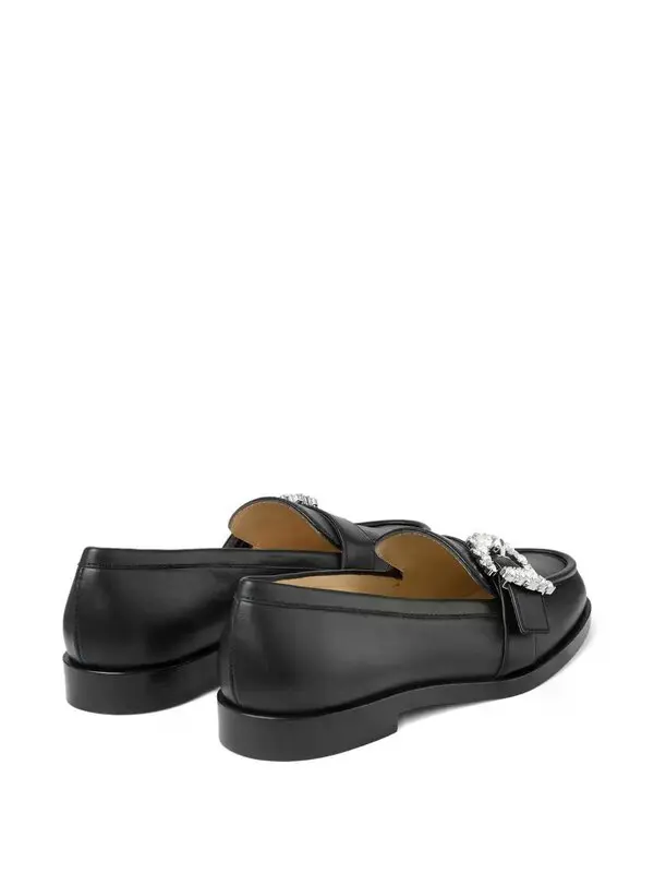 JIMMY CHOO Crystal-buckle Loafers